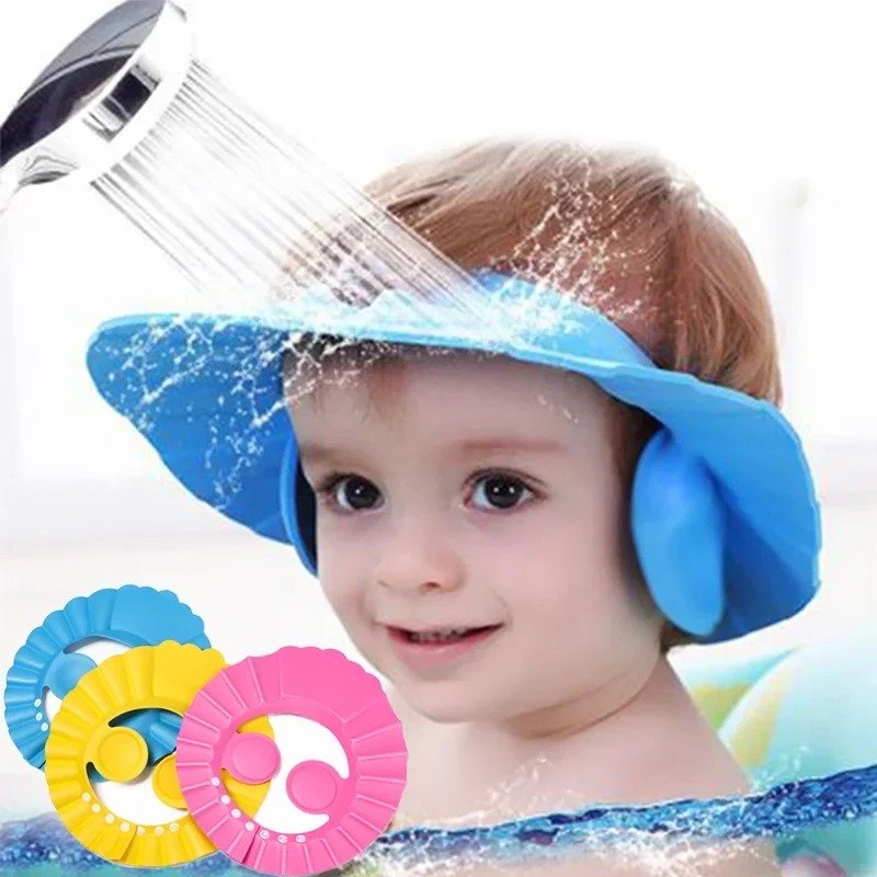 Adjustable Baby Shampoo Hat – Waterproof Bath Cap for Kids ...